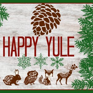 Printable Download Yule Card Kit - Etsy