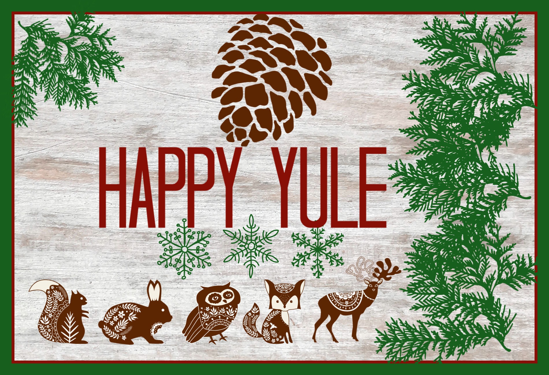Printable Download Yule Card Kit - Etsy