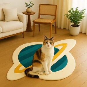 Planet Shaped Hand-tufted Rug – Space Theme Kids Room Rug | Custom ...