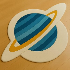 Planet Shaped Hand-tufted Rug – Space Theme Kids Room Rug | Custom ...