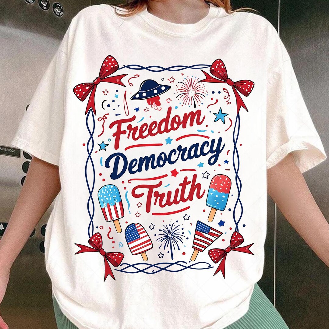 Freedom Democracy Truth Png, Resist 4th of July Png, Floral America ...