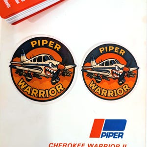 Piper Warrior Sticker | Glossy Vinyl | Pilot Gift | Shark-tooth Warbird ...