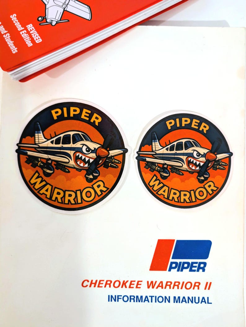Piper Warrior Sticker | Glossy Vinyl | Pilot Gift | Shark-tooth Warbird ...