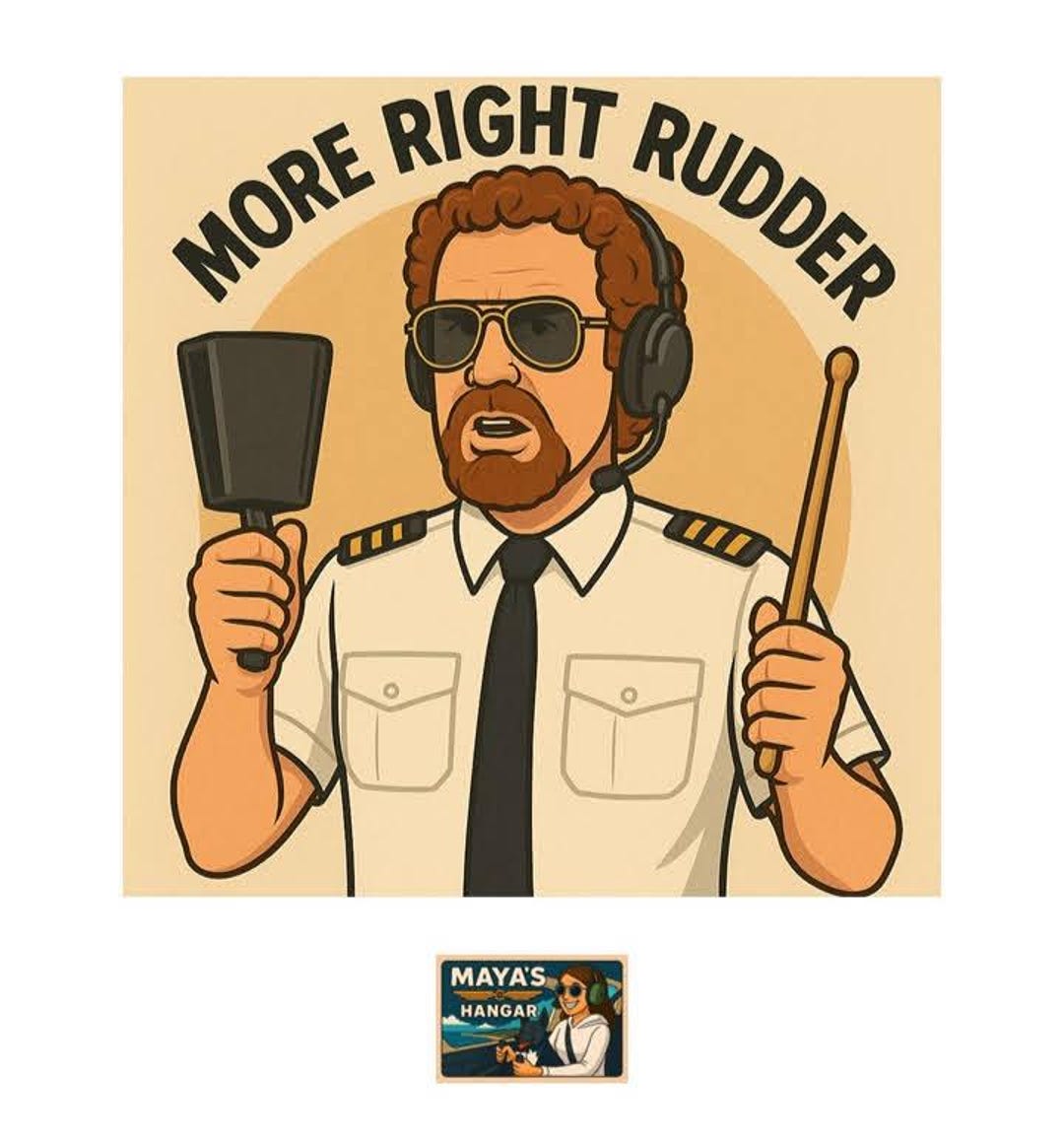 More Right Rudder Sticker | Glossy Vinyl Funny Flight Instructor Decal ...