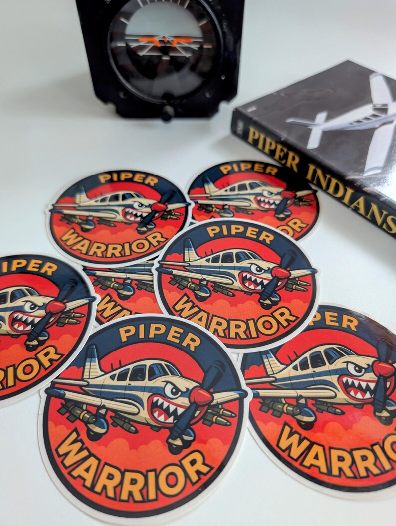 Piper Warrior Sticker | Glossy Vinyl | Pilot Gift | Shark-tooth Warbird ...