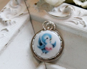 BLUEBIRD OF HAPPINESS Charm, Bluebird of Happiness Necklace Pendant ...