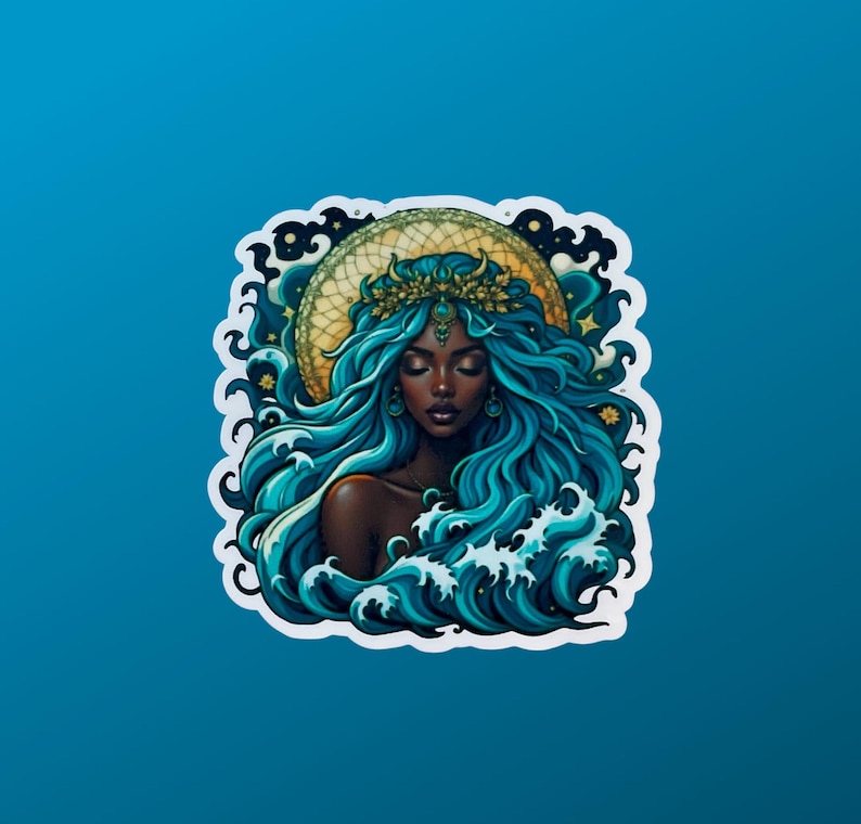 Yemaya Ocean Mother Sticker | Laminated Yoruba-inspired Spiritual Art ...