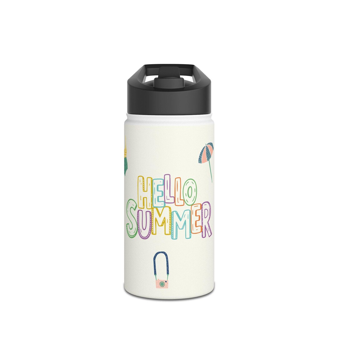 Hello Summer Stainless Steel Water Bottle, Beach Vacation Tumbler ...