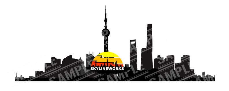Shanghai City Skyline SVG PNG High Resolution | Commercial Use | Asian ...