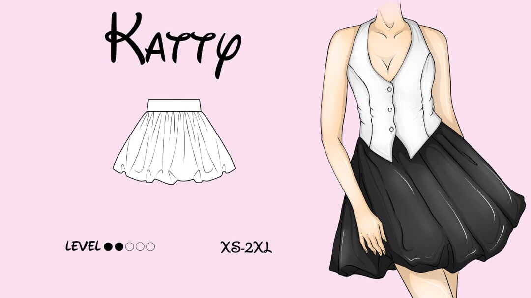 Katty / Balloon Skirt Sewing Pattern / Mini Bubble Skirt PDF / DIY ...