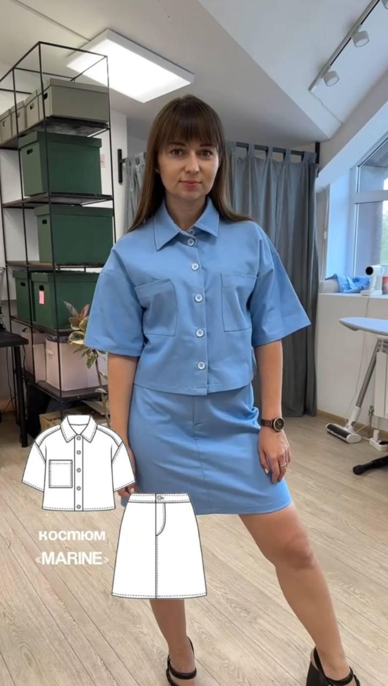 Shirt & Skirt Sewing Patterns | Suit Set Sewing Pattern | Skirt Pattern ...