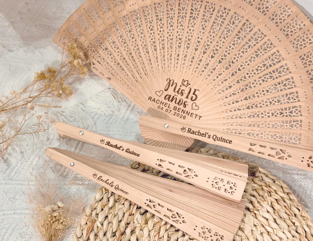 Quinceanera Wooden Fans/personalized Engraved Hand Fans for Mis Quince ...