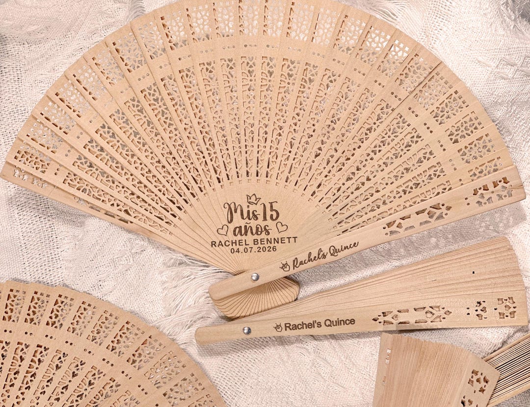 Bulk Mis Quince Años Fan Favors Custom Birthday Engraved Hand Fans ...