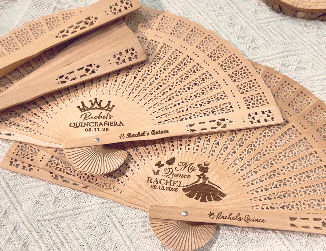 Quinceañera Favor Hand Fans Custom Birthday Party Favors Mis Quince ...