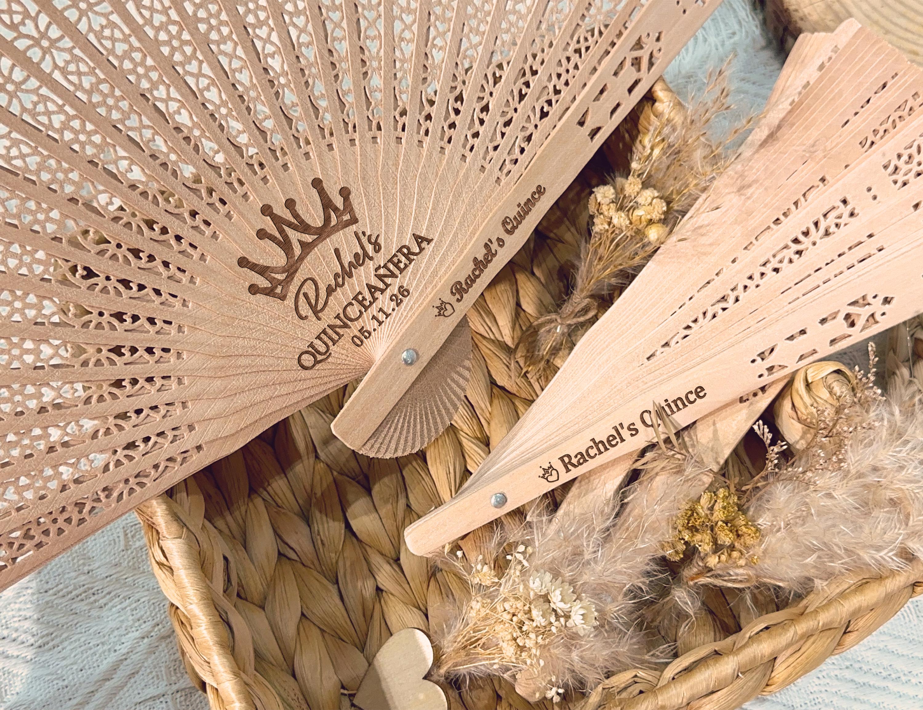 Quinceañera Favor Hand Fans Custom Birthday Party Favors Mis Quince ...