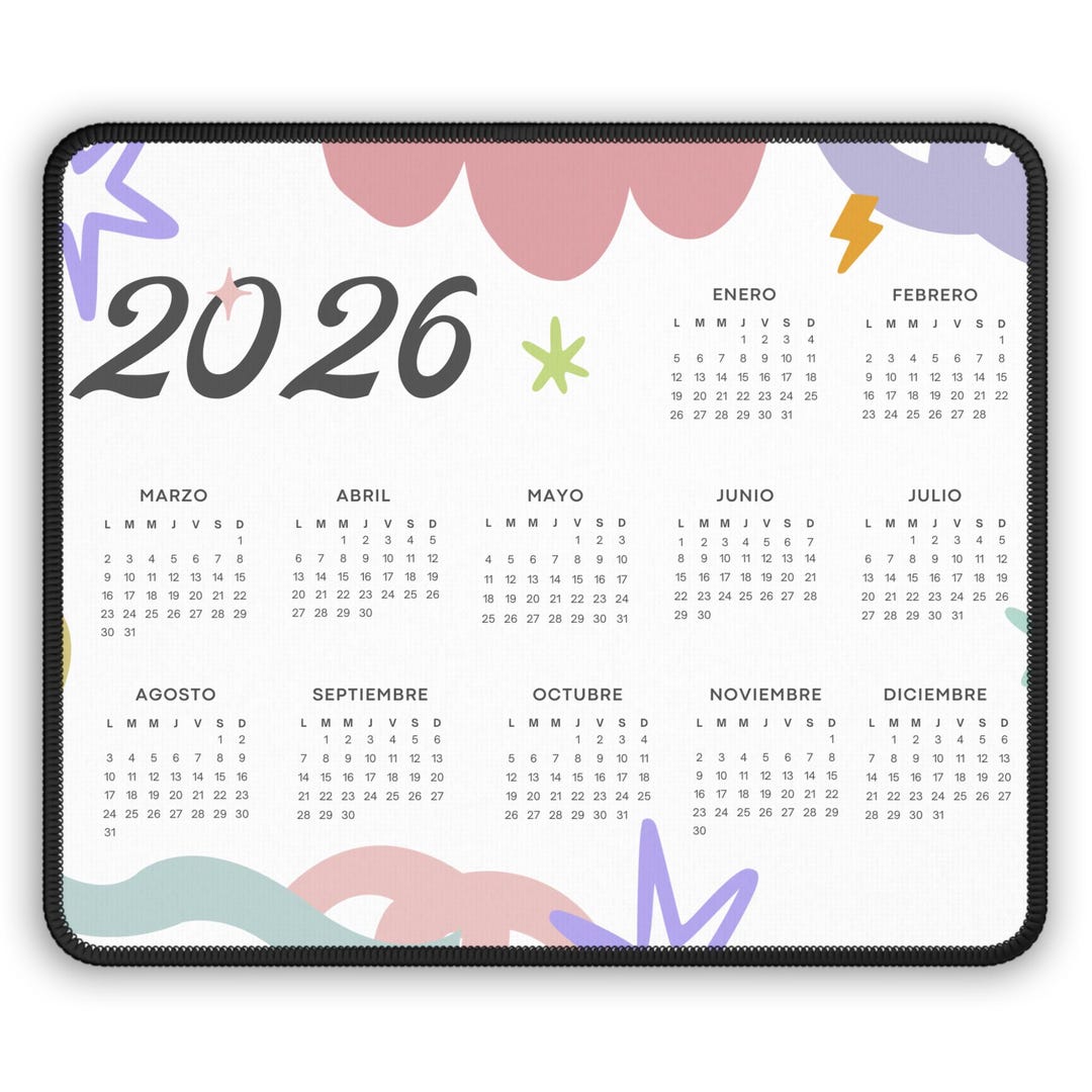 2026 9x7 Calendar Gaming Mouse Pad | Pastel Abstract Shapes - Etsy
