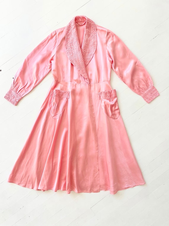 1940s Bubblegum Pink Rayon Robe - Gem