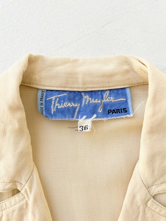 1980s Thierry Mugler Cream Linen Cargo Shirt Jacket - Gem