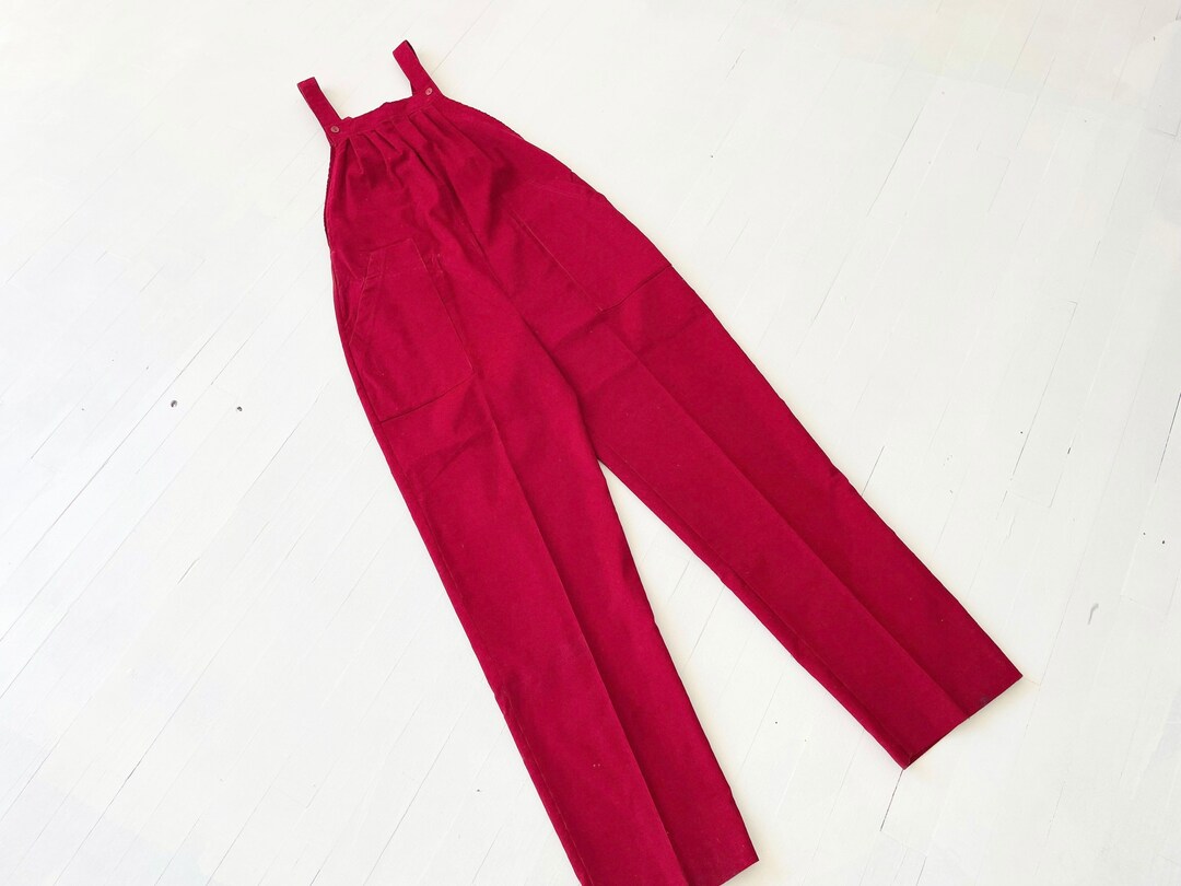 Vintage Burgundy Red Corduroy Overalls - Etsy