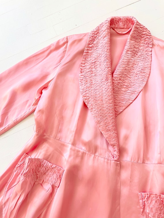 1940s Bubblegum Pink Rayon Robe - Gem