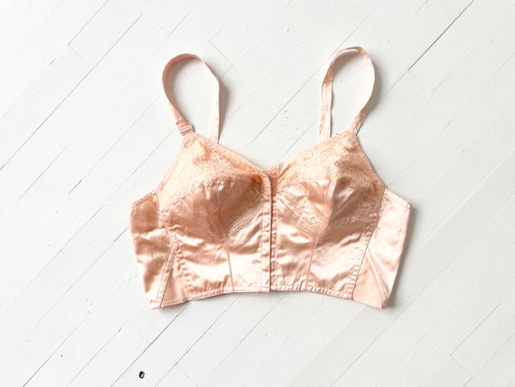 1950s Pink Satin + Lace Bustier - Gem