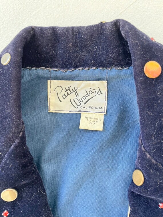1970s Patty Woodard Embellished Denim Blazer - Gem