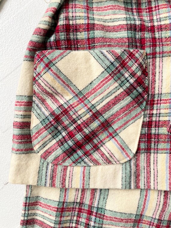 1970s Red Green + Cream Check Suit - Gem
