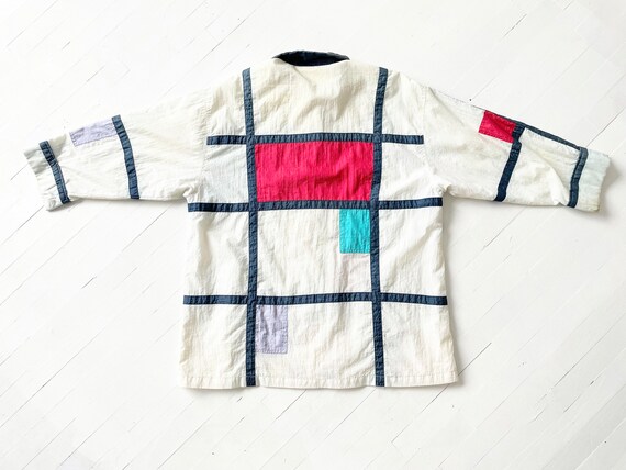 1980s White Mondrian Color-block Jacket - Gem