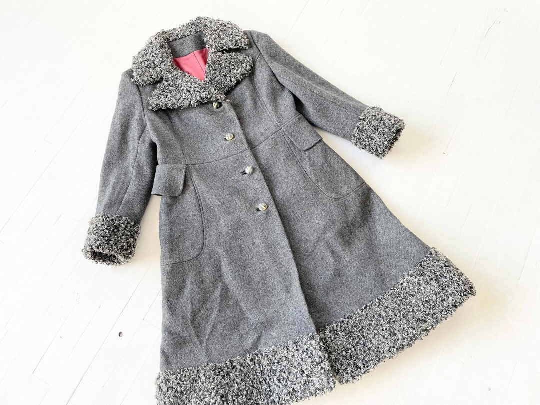 1940s Grey Curly Wool Coat - Etsy