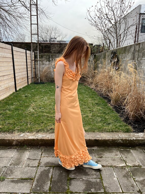 Donald Brooks Peach Ruffle Slip - Gem