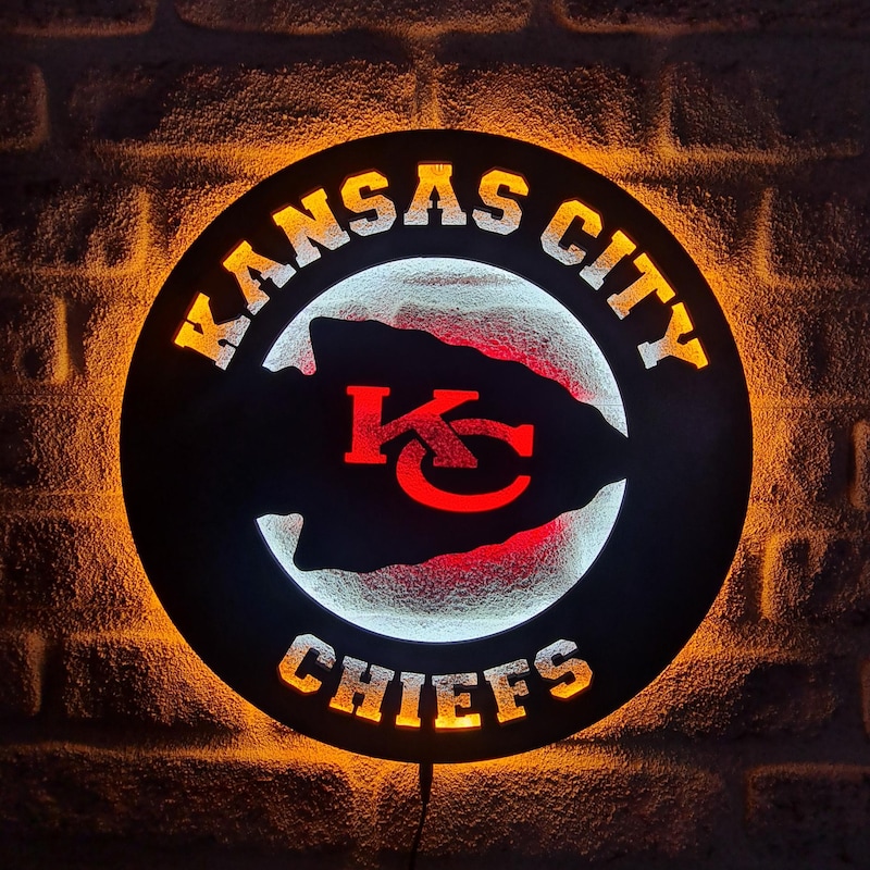 Round Wood Kc Chiefs Sign - Etsy