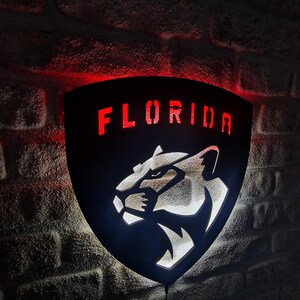 Florida Panthers Led Lighted Sign, Ice Hockey Team Emblem Illuminated ...