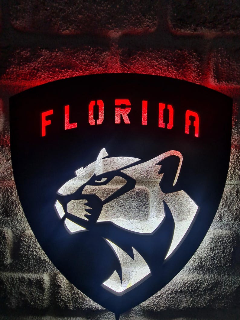 Florida Panthers Led Lighted Sign, Ice Hockey Team Emblem Illuminated ...