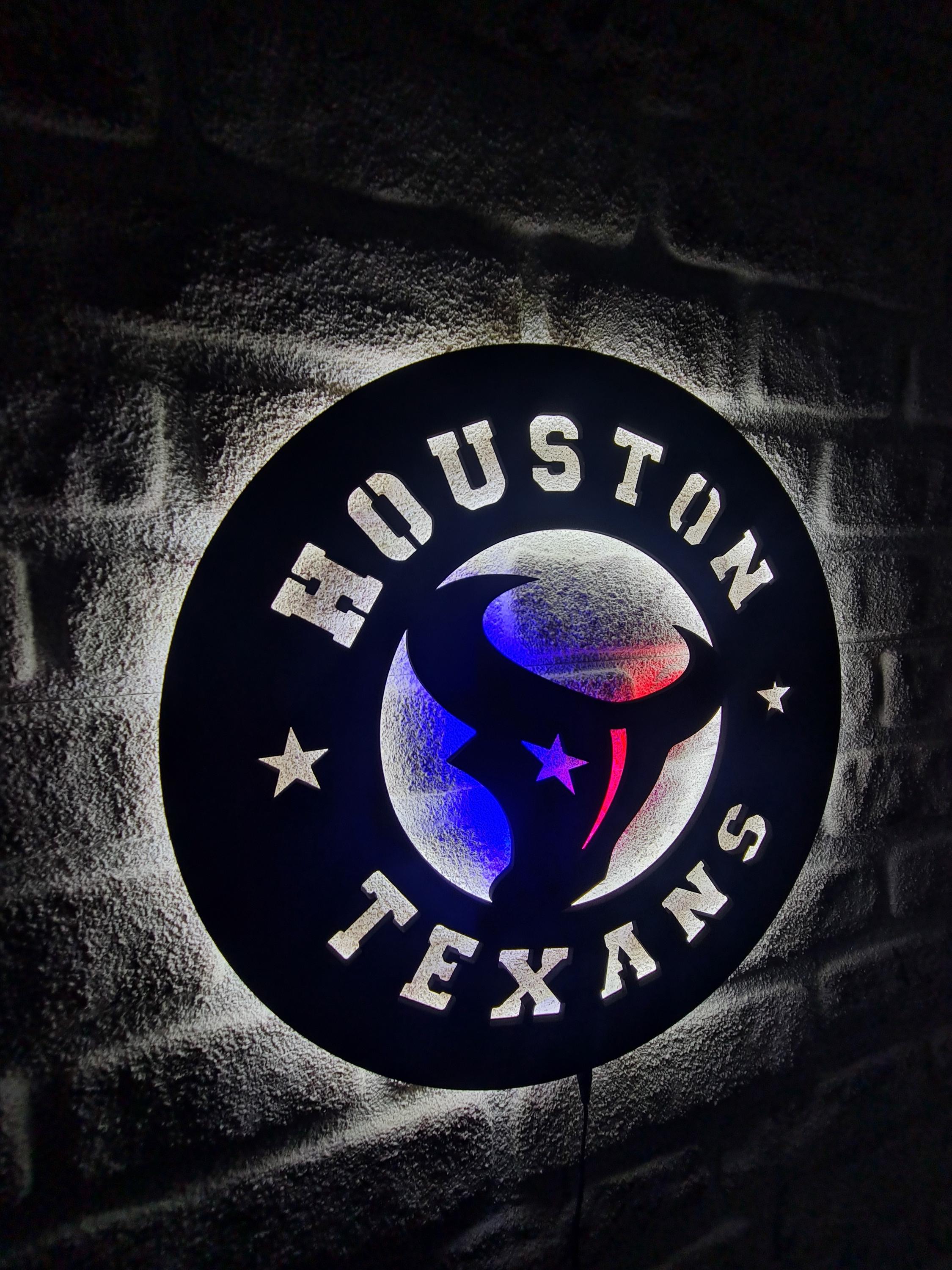 Houston Texans Led Lighted Sign, American Football Team Emblem ...