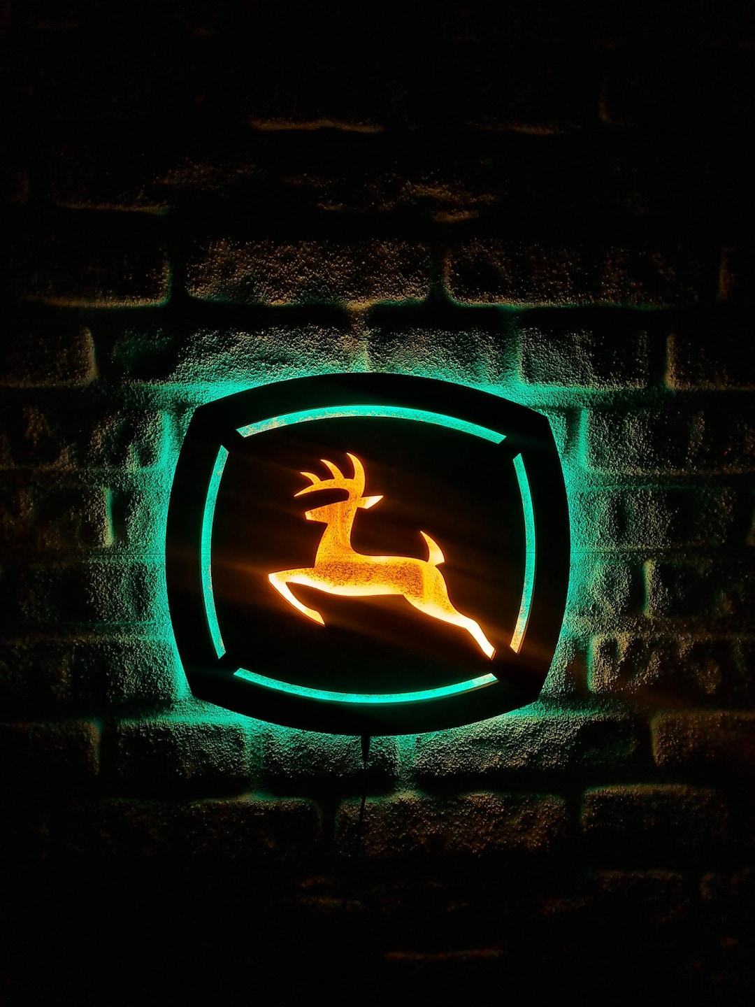 John Deere Led Lighted Sign, Deer Illuminated Wall Decor, Garage Sleek ...
