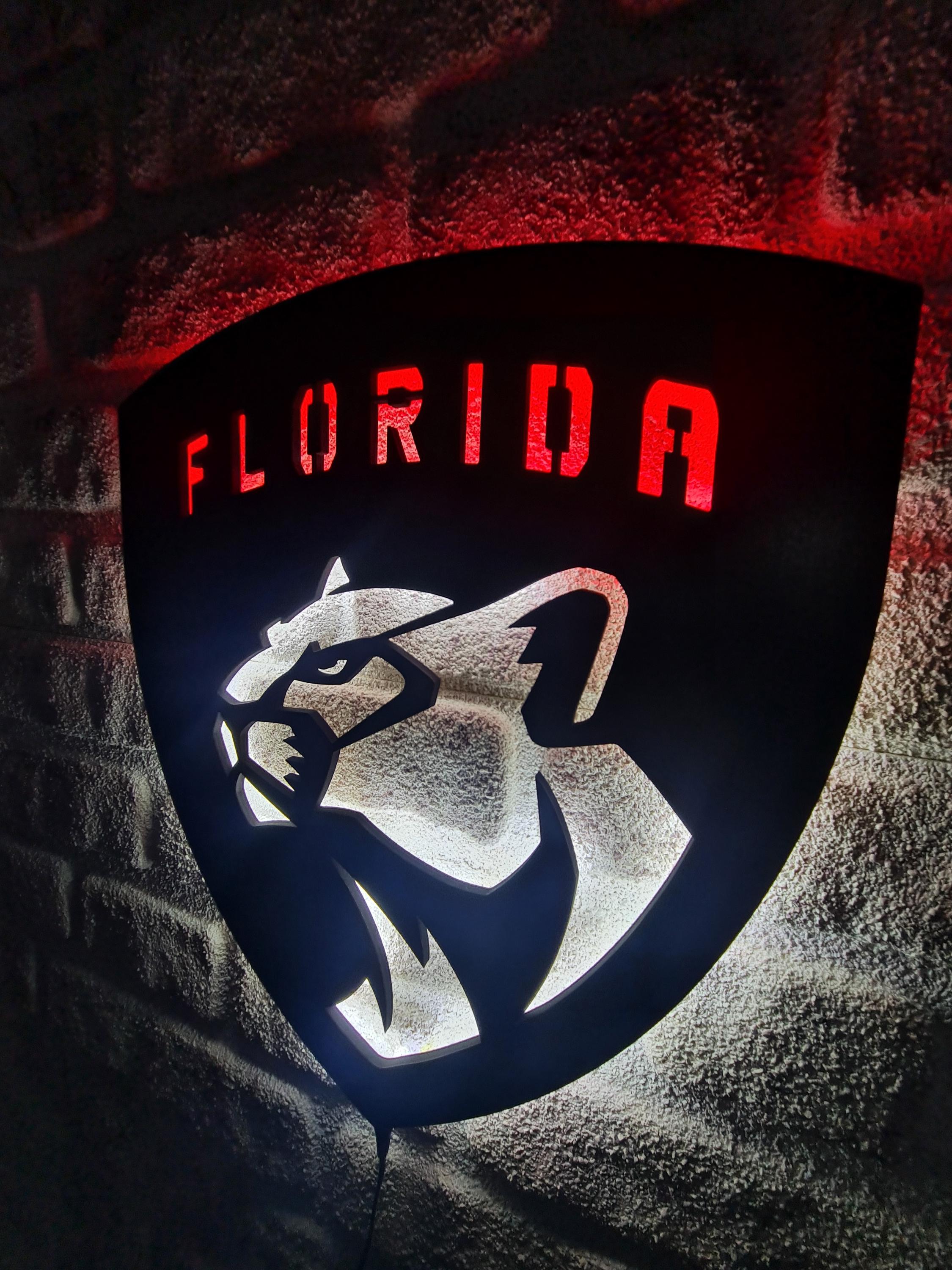 Florida Panthers Led Lighted Sign, Ice Hockey Team Emblem Illuminated ...