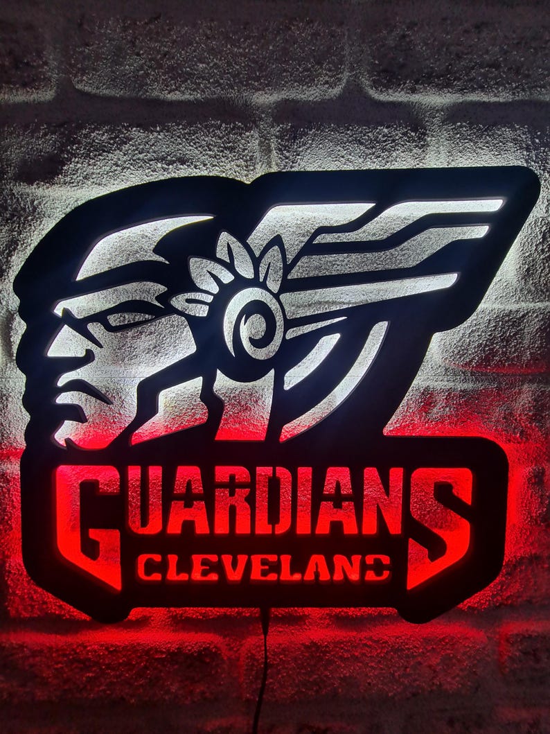 Cleveland Guardians LED Lighted Sign, Sleek Illuminated Wall Decor ...