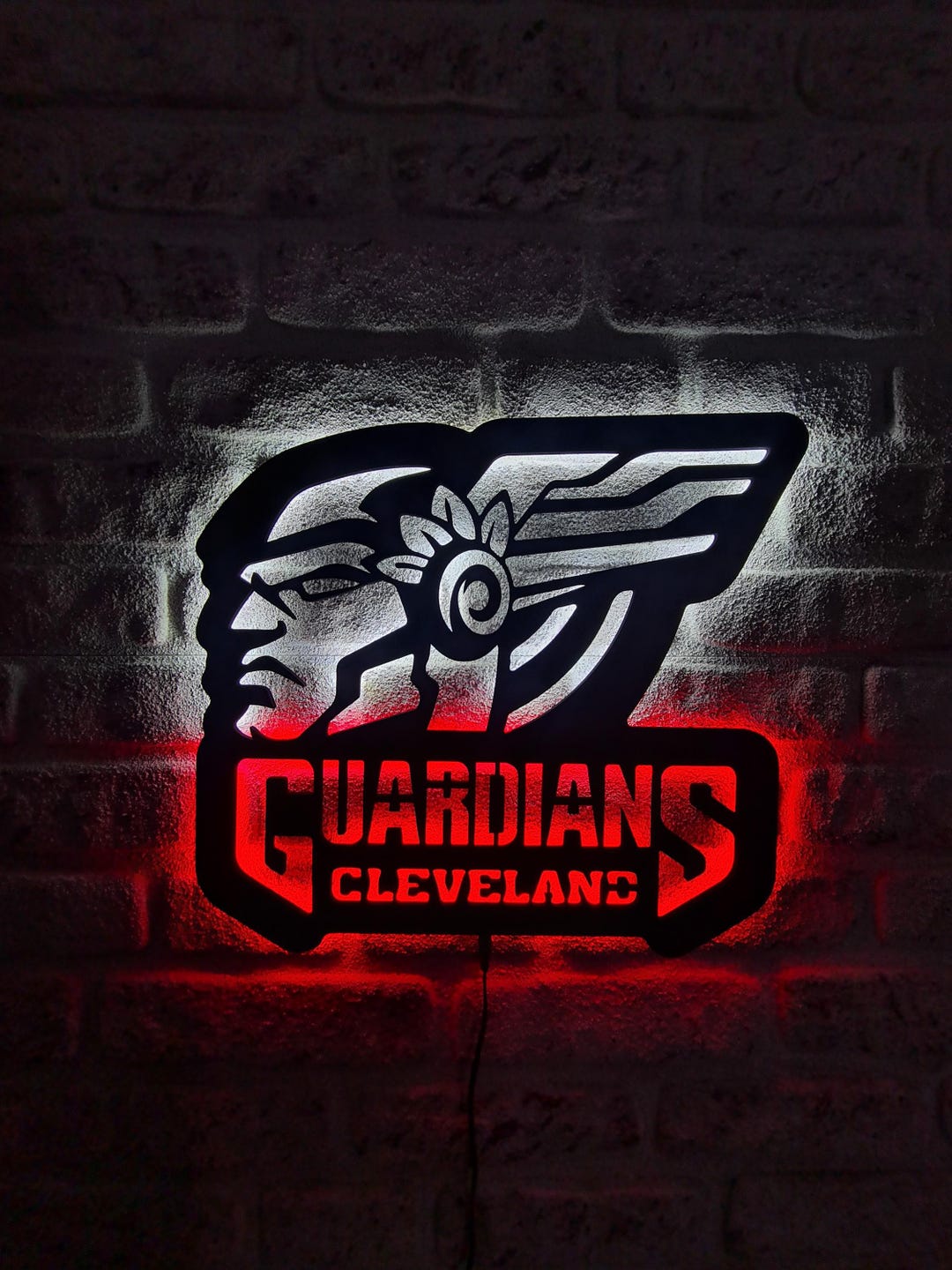 Cleveland Guardians LED Lighted Sign, Sleek Illuminated Wall Decor ...