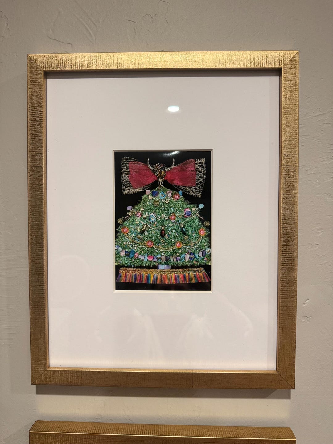 Hand-painted Bling Christmas Tree Art, Holiday Home Decor (digital ...