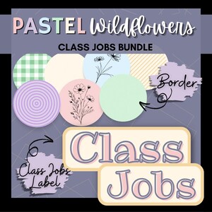 Class Jobs Bulletin Board | Pastel Wildflowers Theme | Boho Floral ...