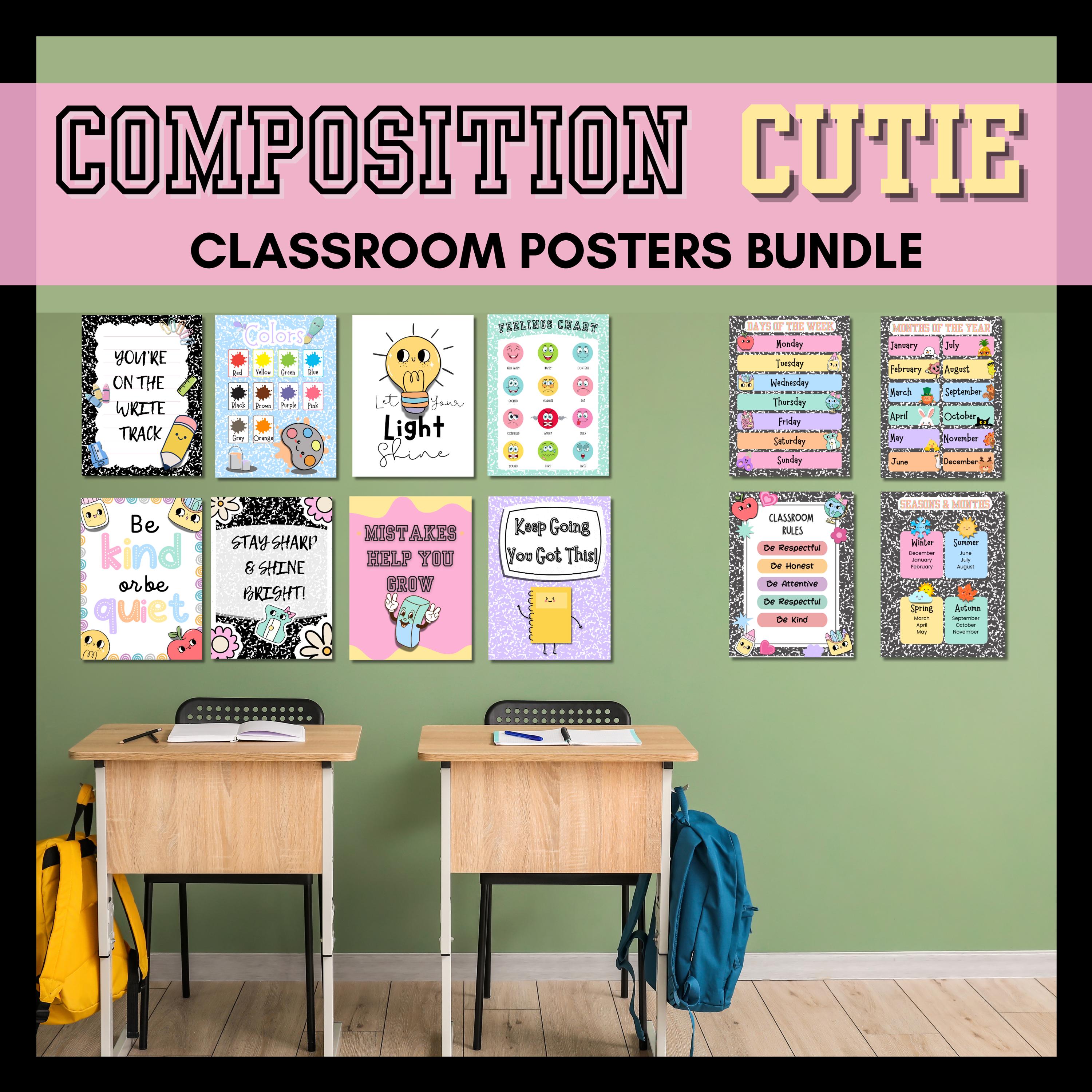 Composition Cutie Encouraging Posters | Printable Positive Classroom ...
