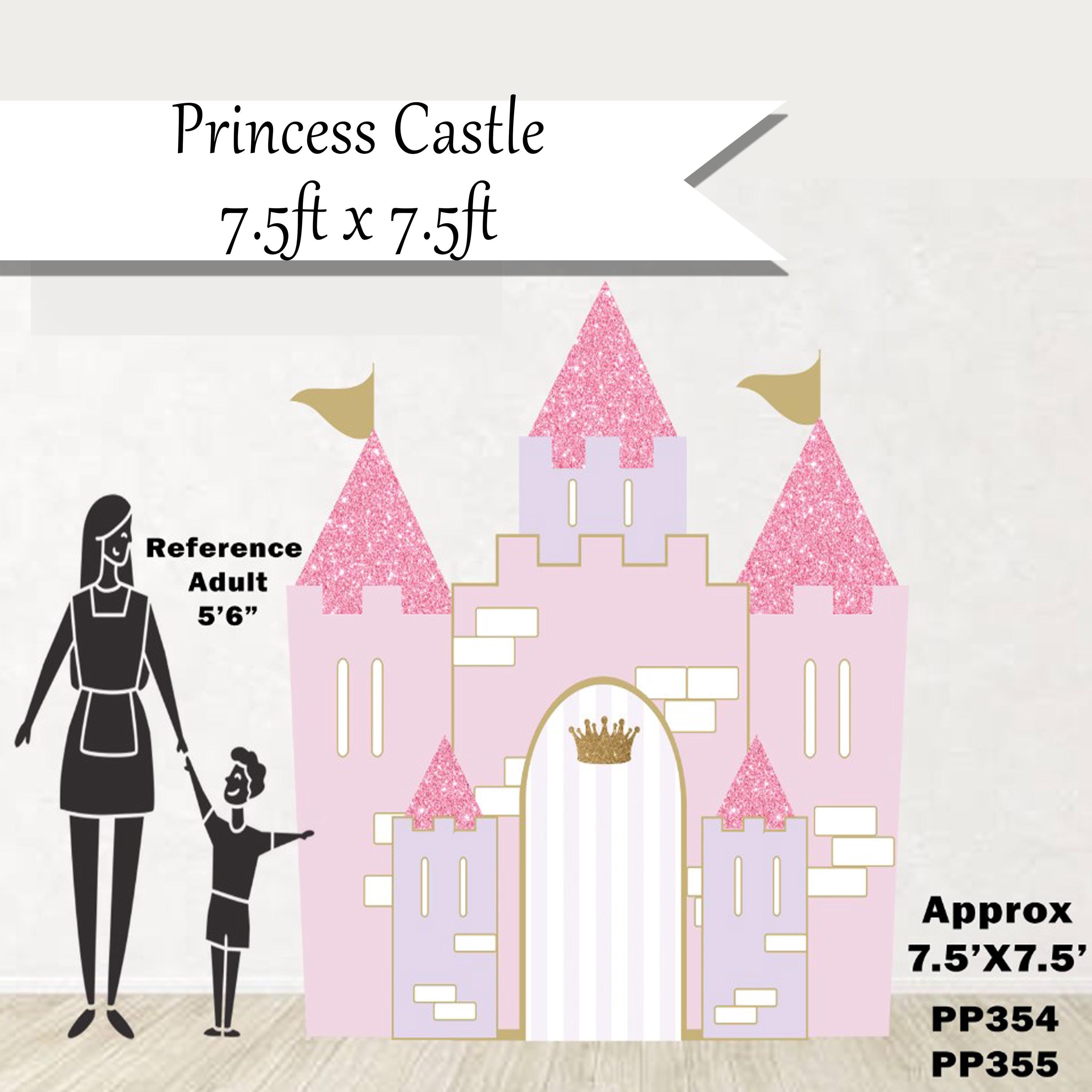 7.5FT Tall PINK CASTLE Backdrop Coroplast Plastic Props Cutouts Party ...