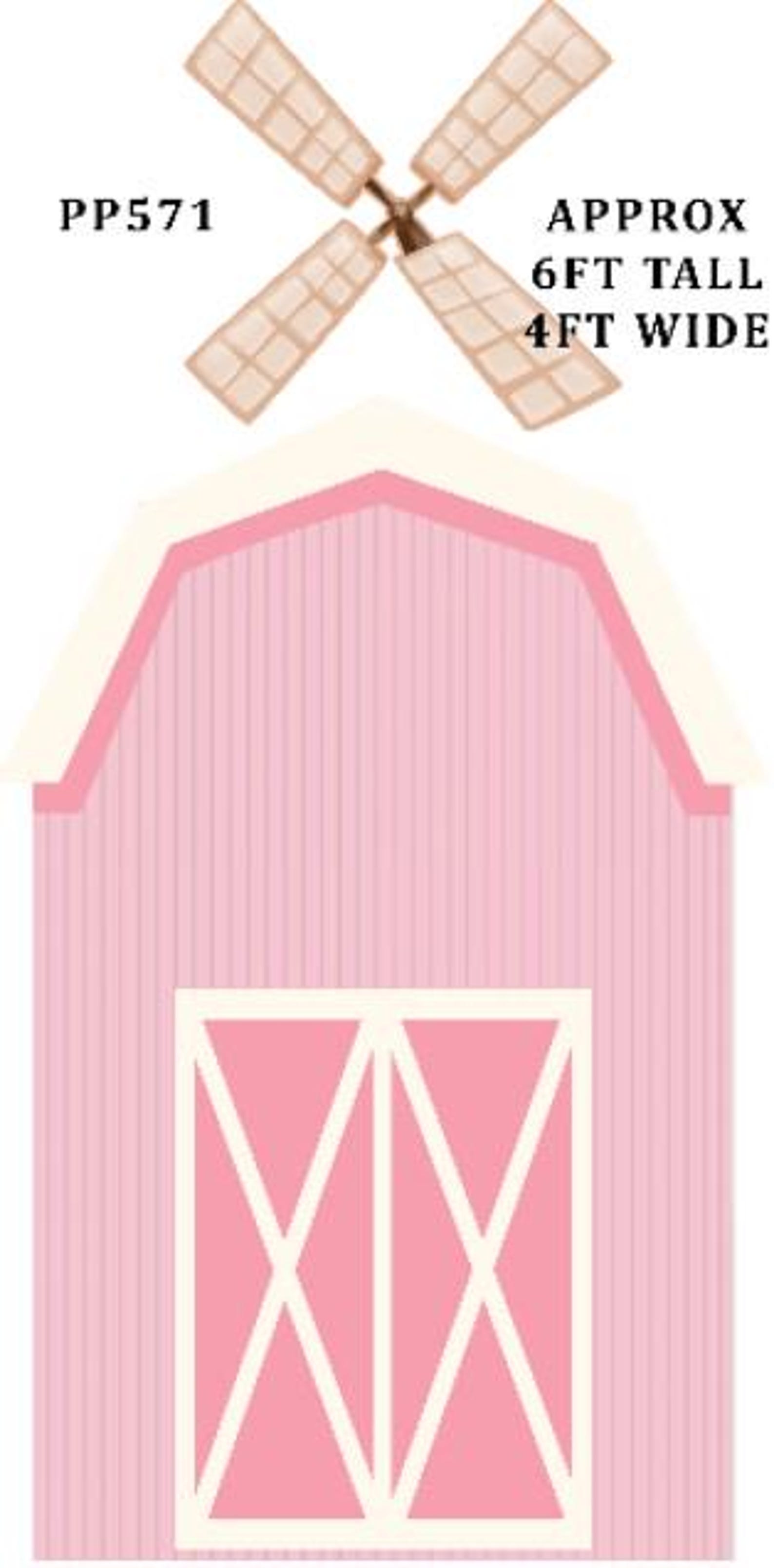 PINK FARM BARN Set Backdrop Coroplast Plastic Props Cutouts Party Decor ...