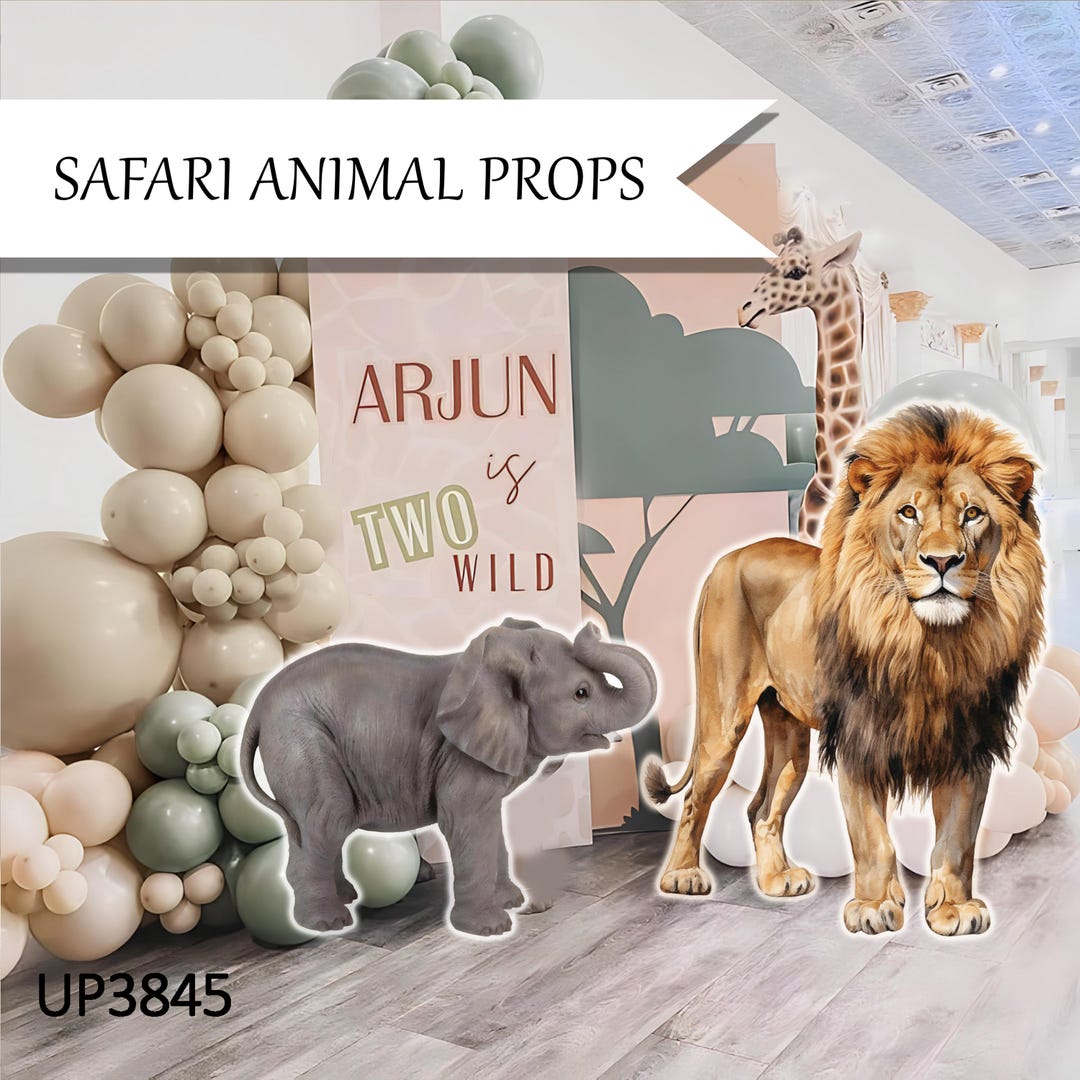 SAFARI ANIMAL Coroplast Plastic Props Cutouts Party Decor Decorations ...