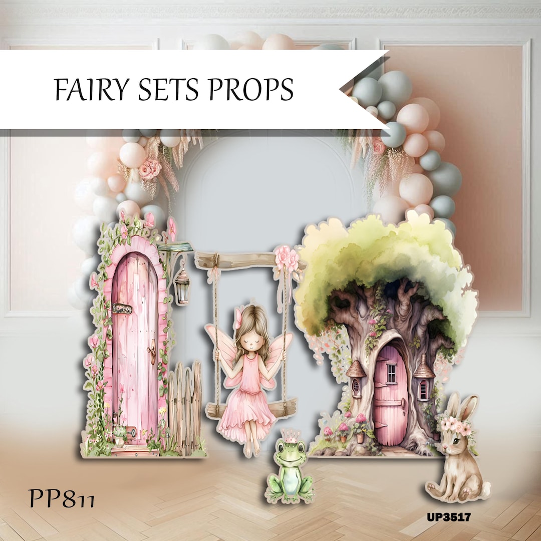 FAIRY SET PROPS and Backdrop Coroplast Plastic Props Cutouts Party ...