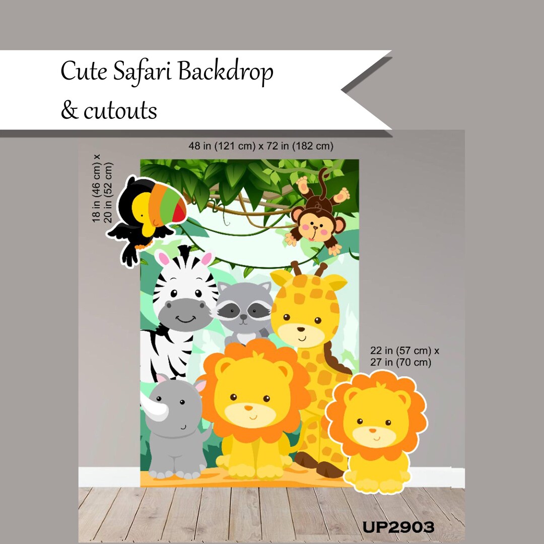 SAFARI Backdrop Coroplast Plastic Props Cutouts Party Decor Decorations ...
