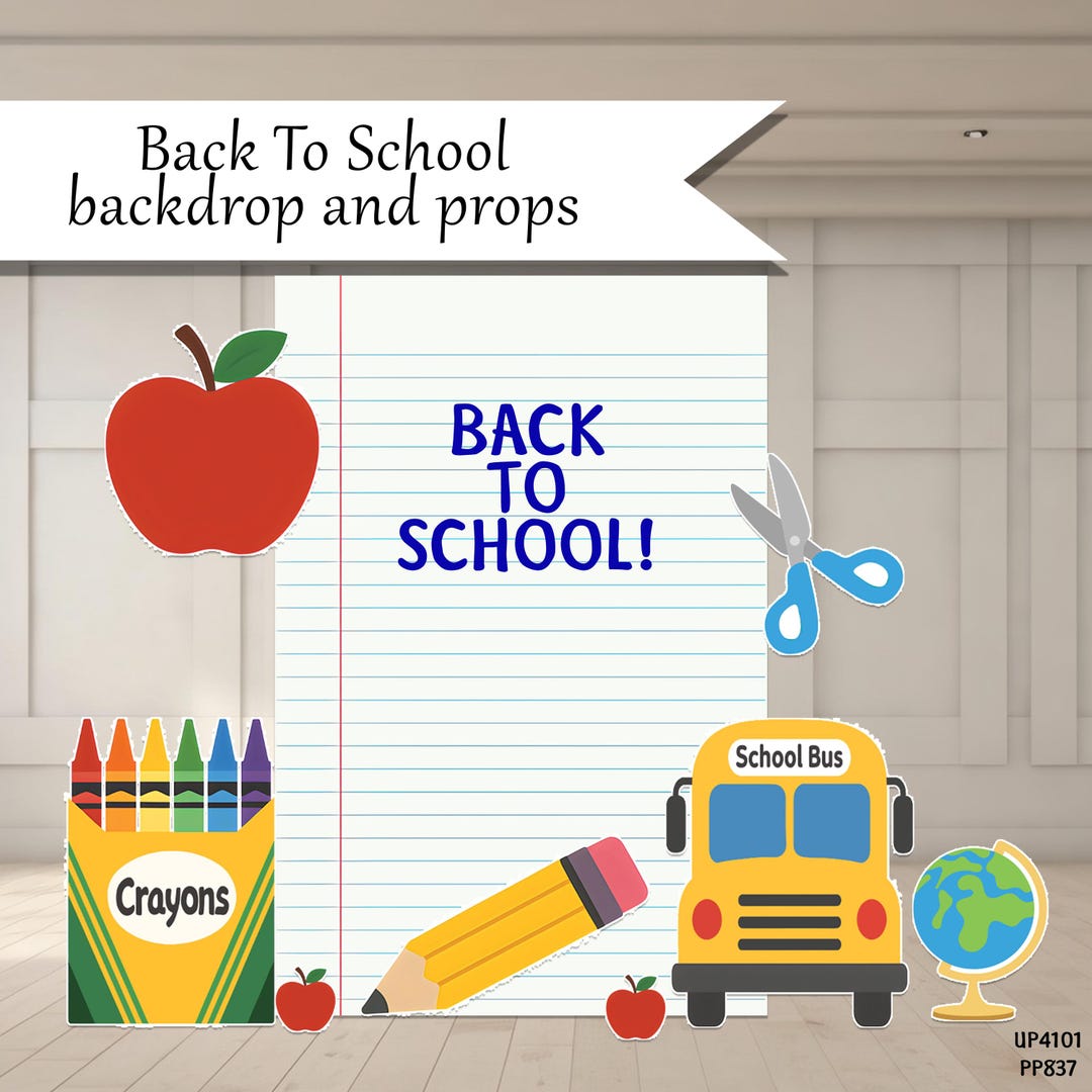 BACK TO SCHOOL Backdrop Coroplast Plastic Panels Props Cutouts Party ...