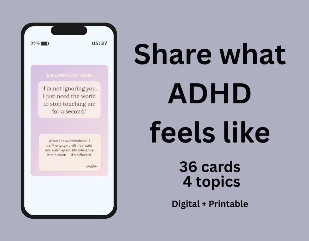 ADHD Communication Cards: Help Others Understand Burnout, Sensory ...