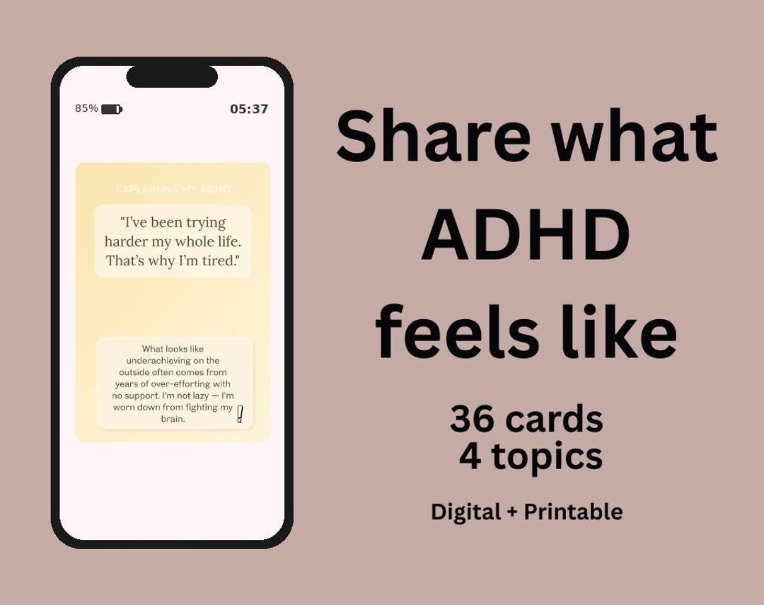 ADHD Communication Cards | Explain Your Symptoms to Partner, Family ...