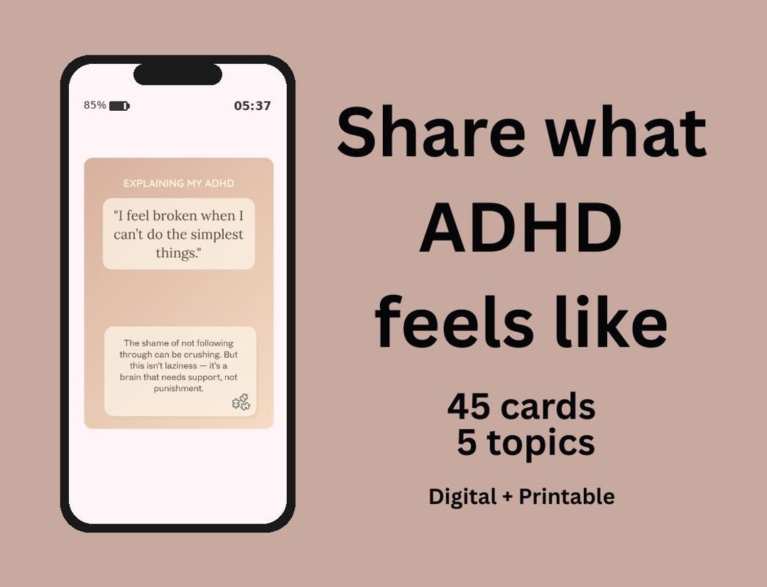 ADHD Communication Cards: Help Others Understand Task Paralysis and ...